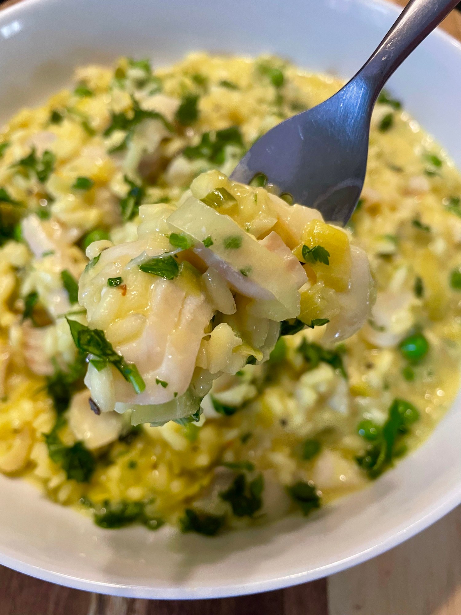 Smoked Haddock risotto with leeks and peas – Lulu Lemon & Lace